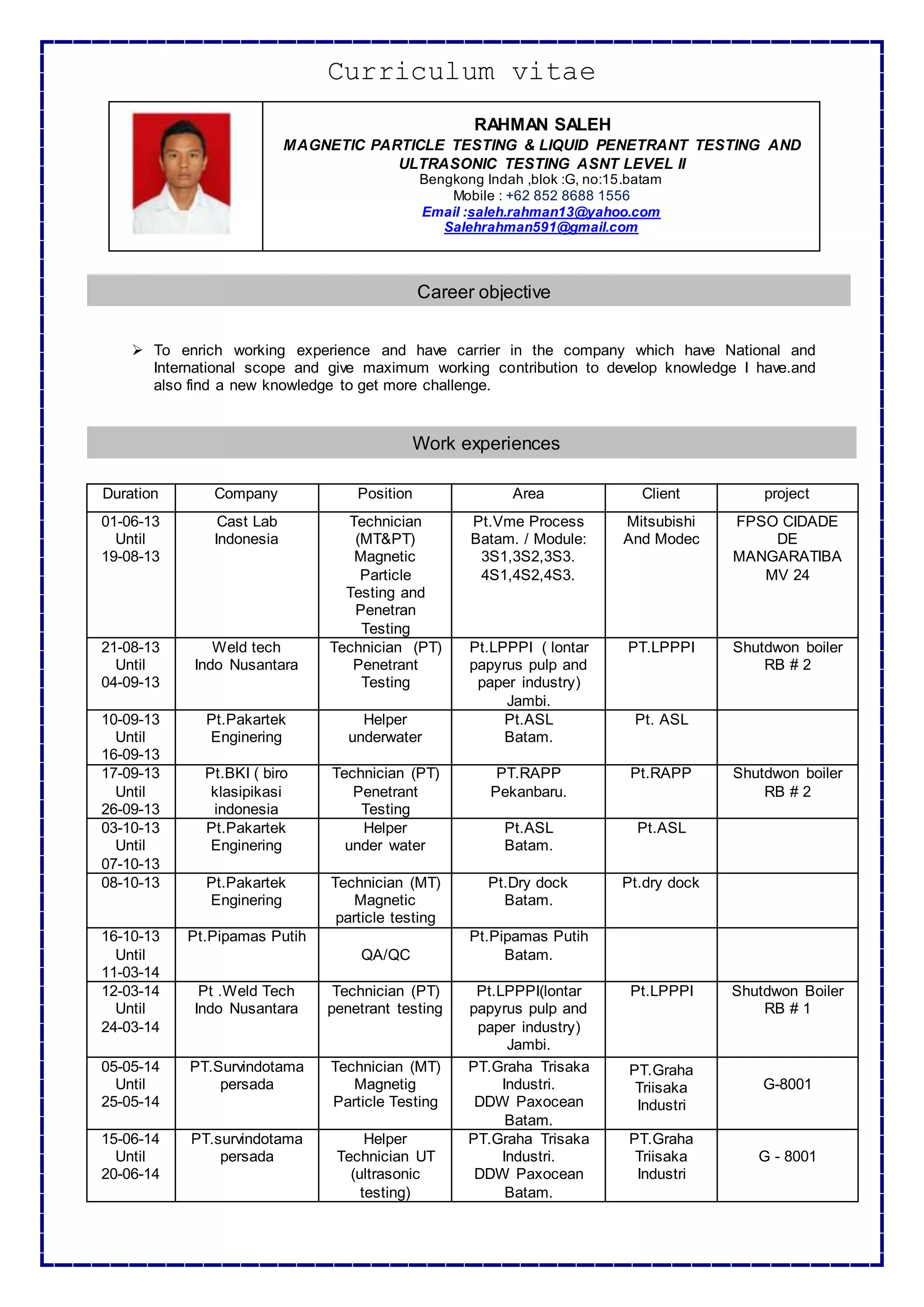 CV Rahman Saleh. | DOCX