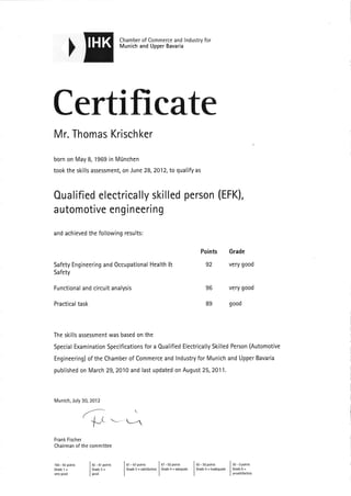 EFK Certificate | PDF