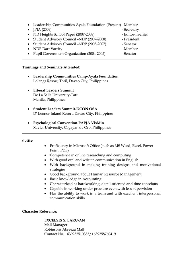 resume-queeniedsalazar | DOC | Human Resources | Business