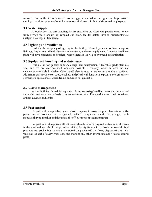 HACCP Manual for jam industry | PDF | Manufacturing Industry | Industries