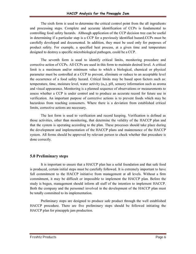 HACCP Manual for jam industry | PDF | Manufacturing Industry | Industries