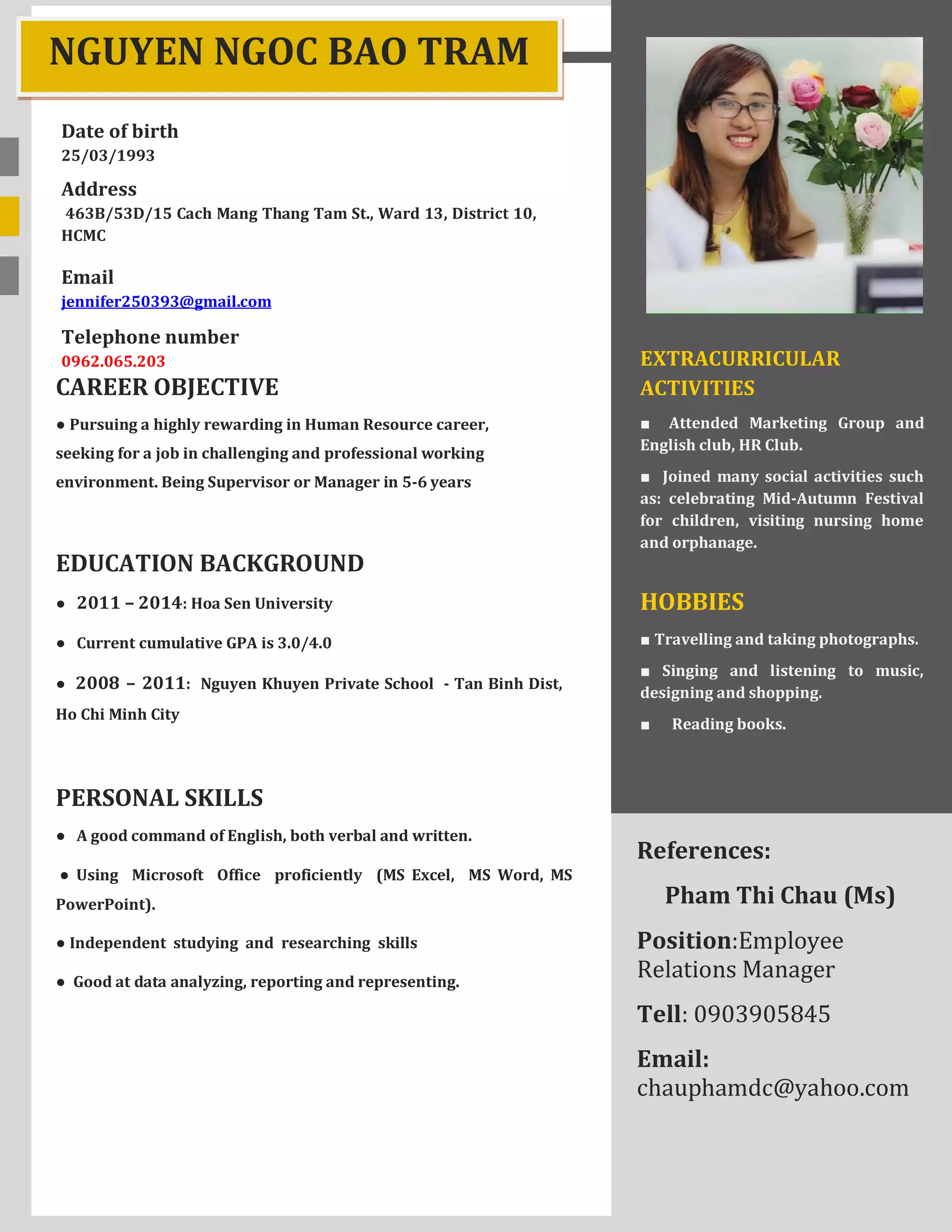 CV_Nguyen Ngoc Bao Tram | PDF