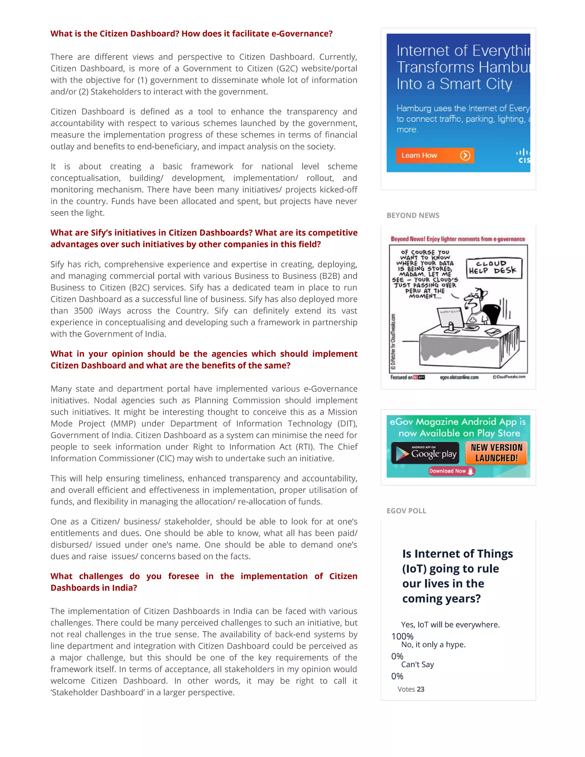 Citizen Dashboard | PDF