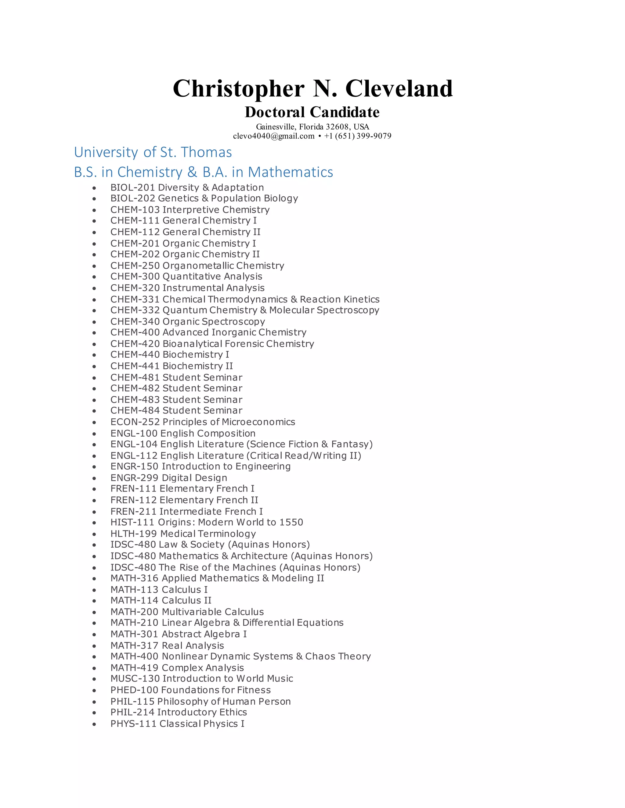 RelevantCourseWork | PDF