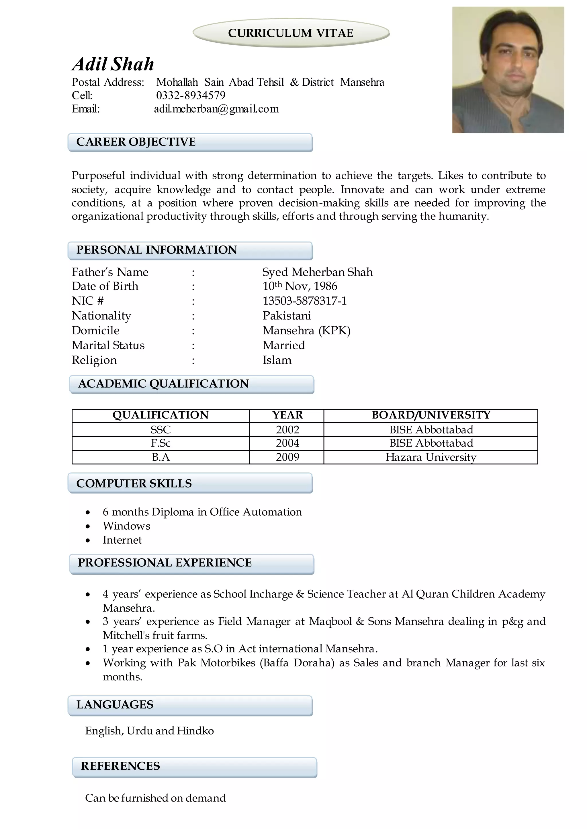adil cv | PDF