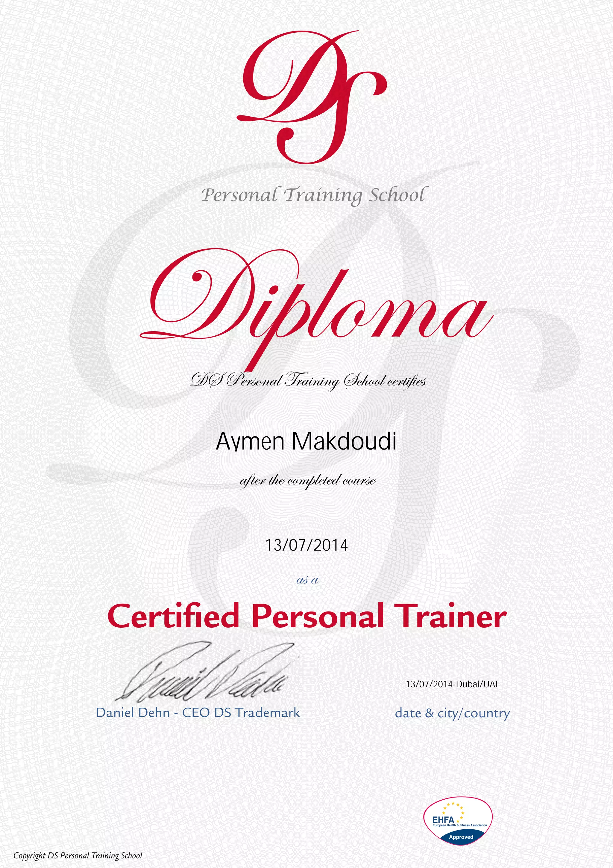 My Personal Trainer Diploma | PDF