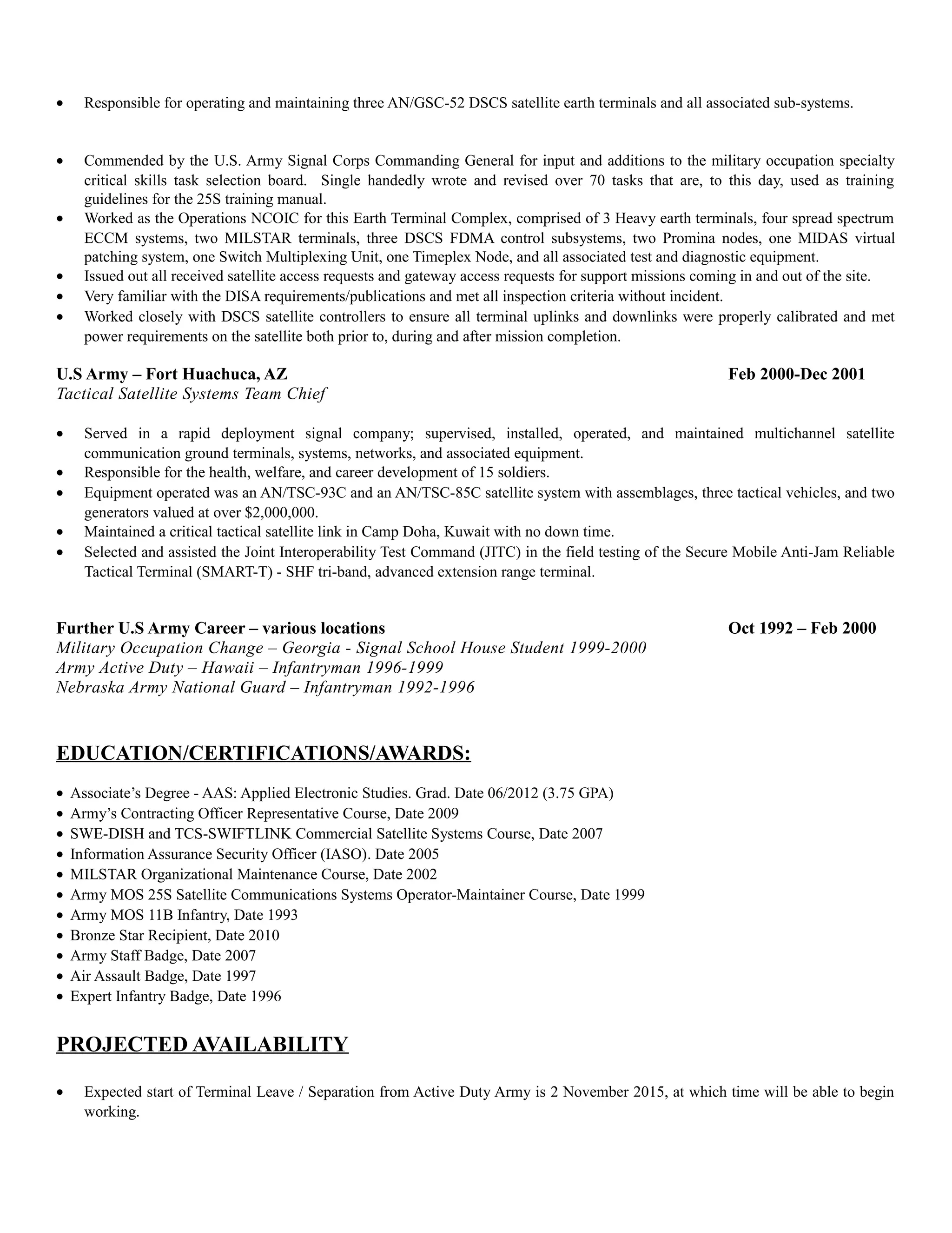 Robert J Moore Resume Comms SME Manager Trainer Coordinator | DOC