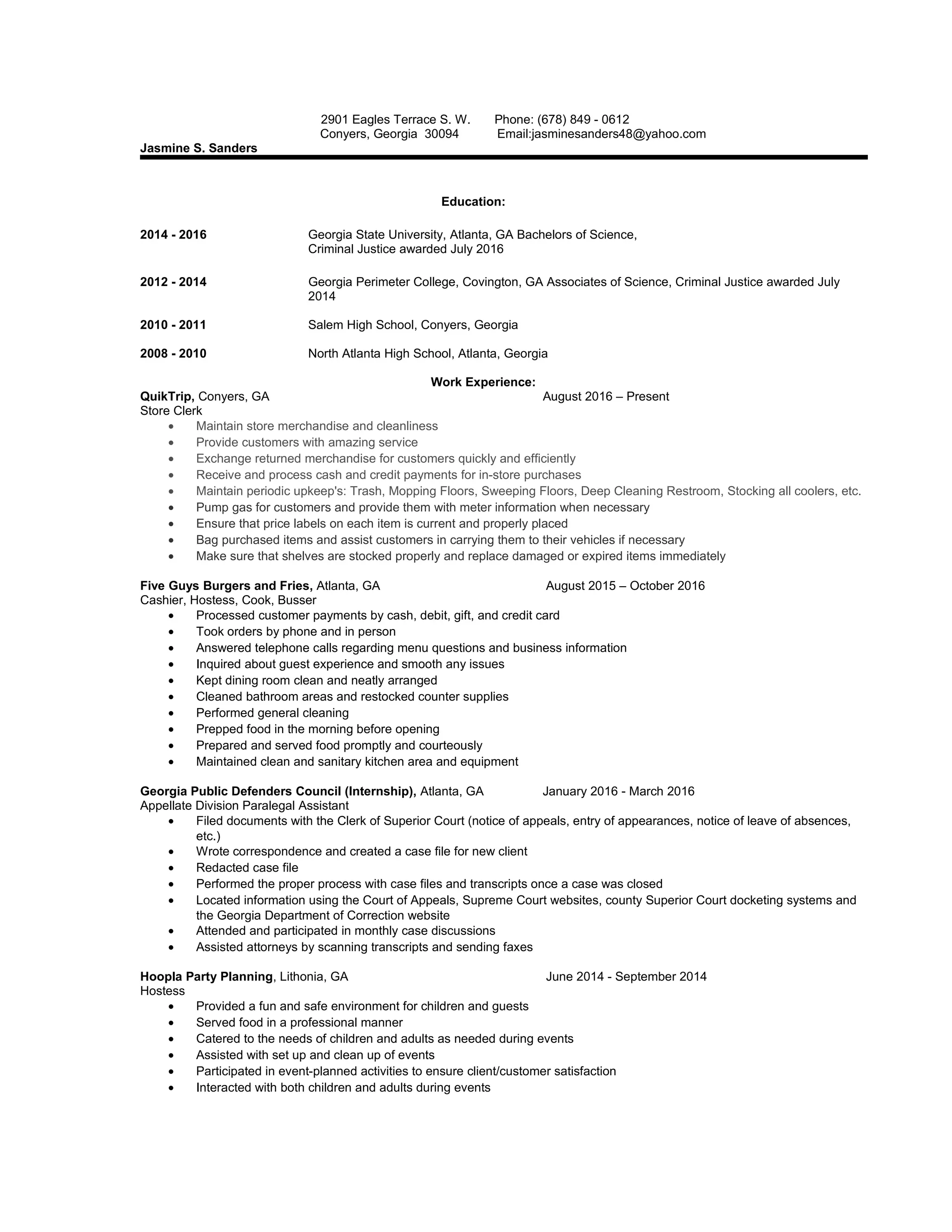Jasmine Resume 4 | DOC