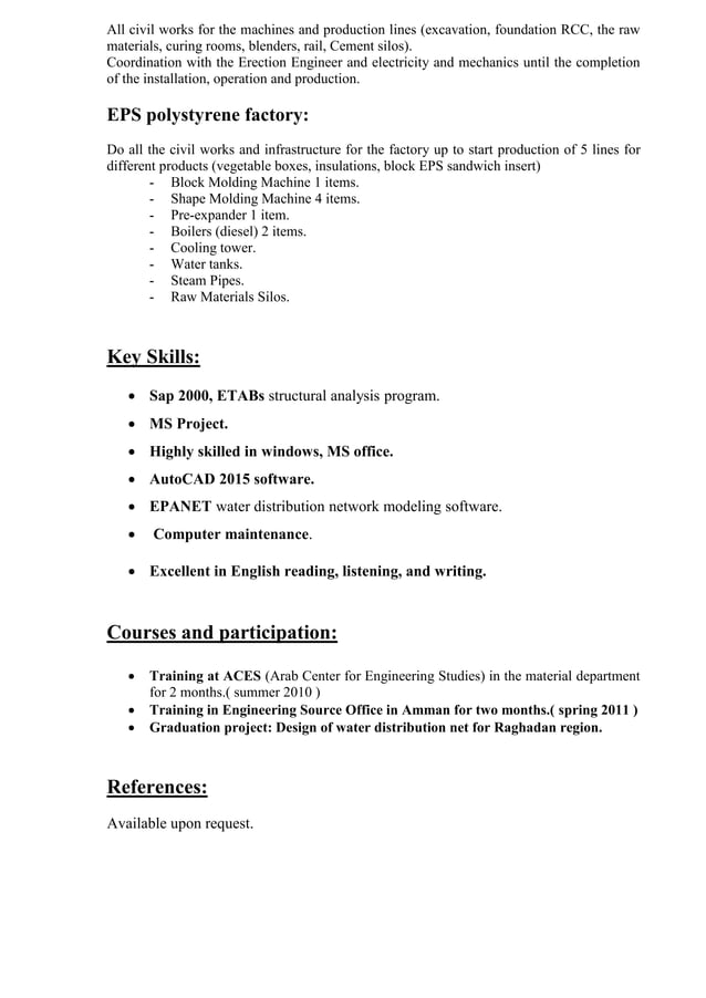 LAITH CV CIVIL ENGINEER 5 YEARS 20-7-2016 | PDF