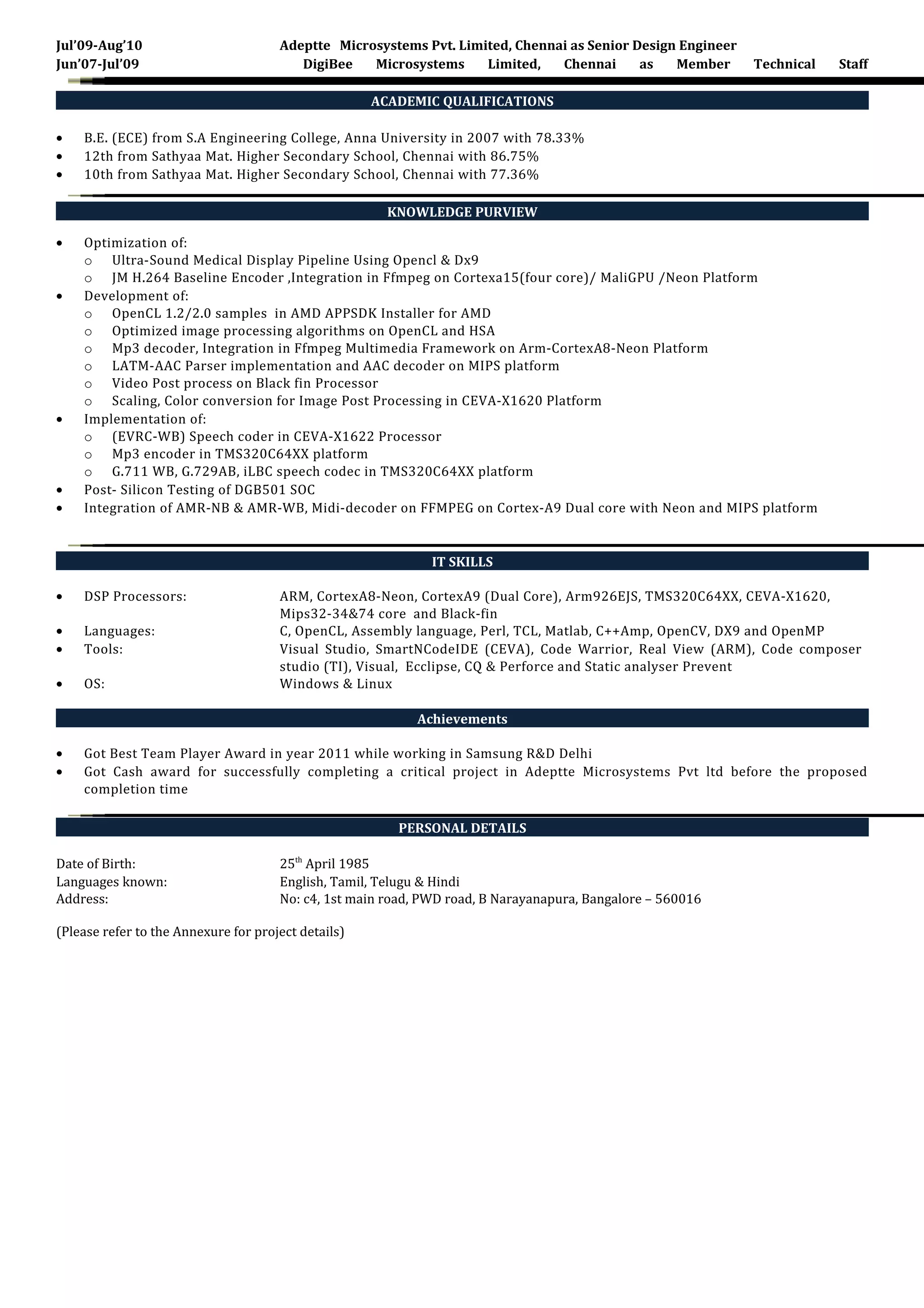 Resume_suresh_final | DOC