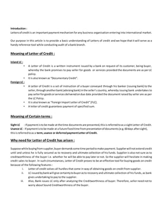 Letter of Credit Article | PDF