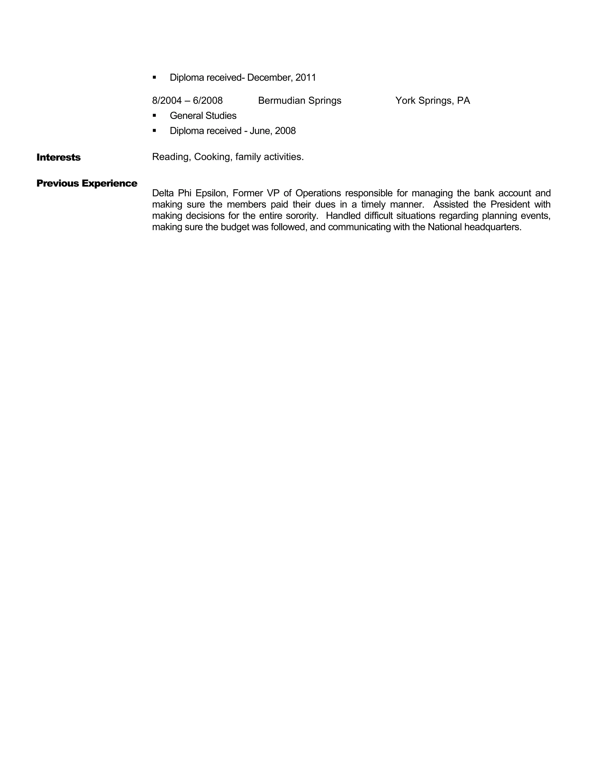 Sara Roth Resume | DOC