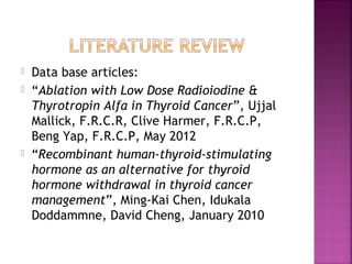 Thyrogen Use in Thyroid Cancer Treatments | PPT