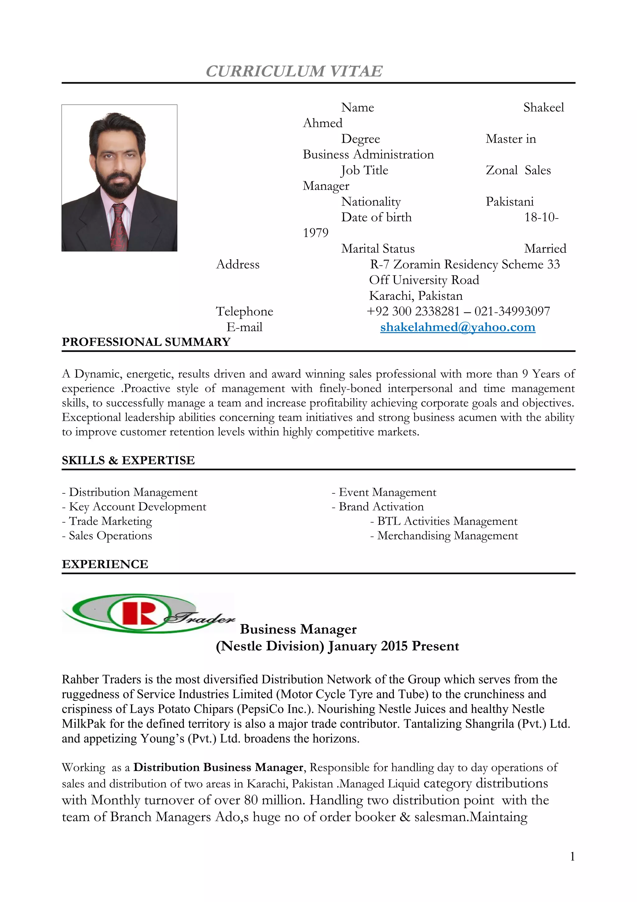 Shakeel Ahmed CV -1 | PDF