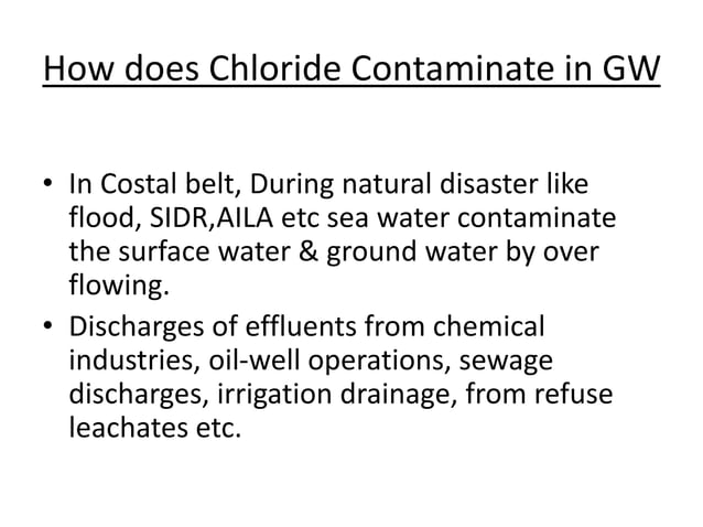 Presentation On Chloride (Cl) | PPTX