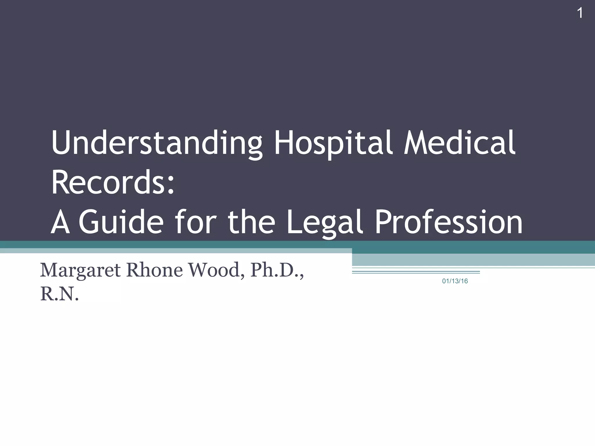 Understanding the medical record PPT | PPT | Healthcare Industry ...