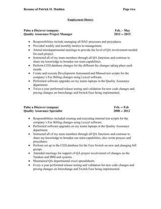 Patrick O. Madden Resume 2 | DOC