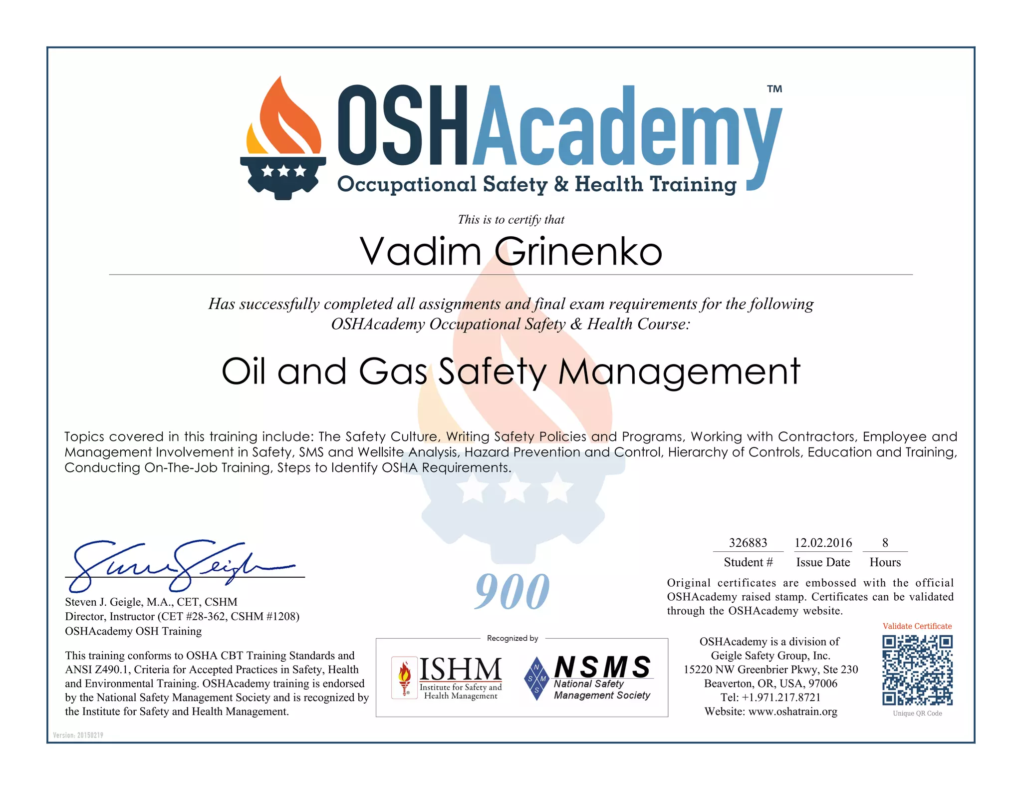 OSHA 900 -Oil and Gas Safety Management | PPT