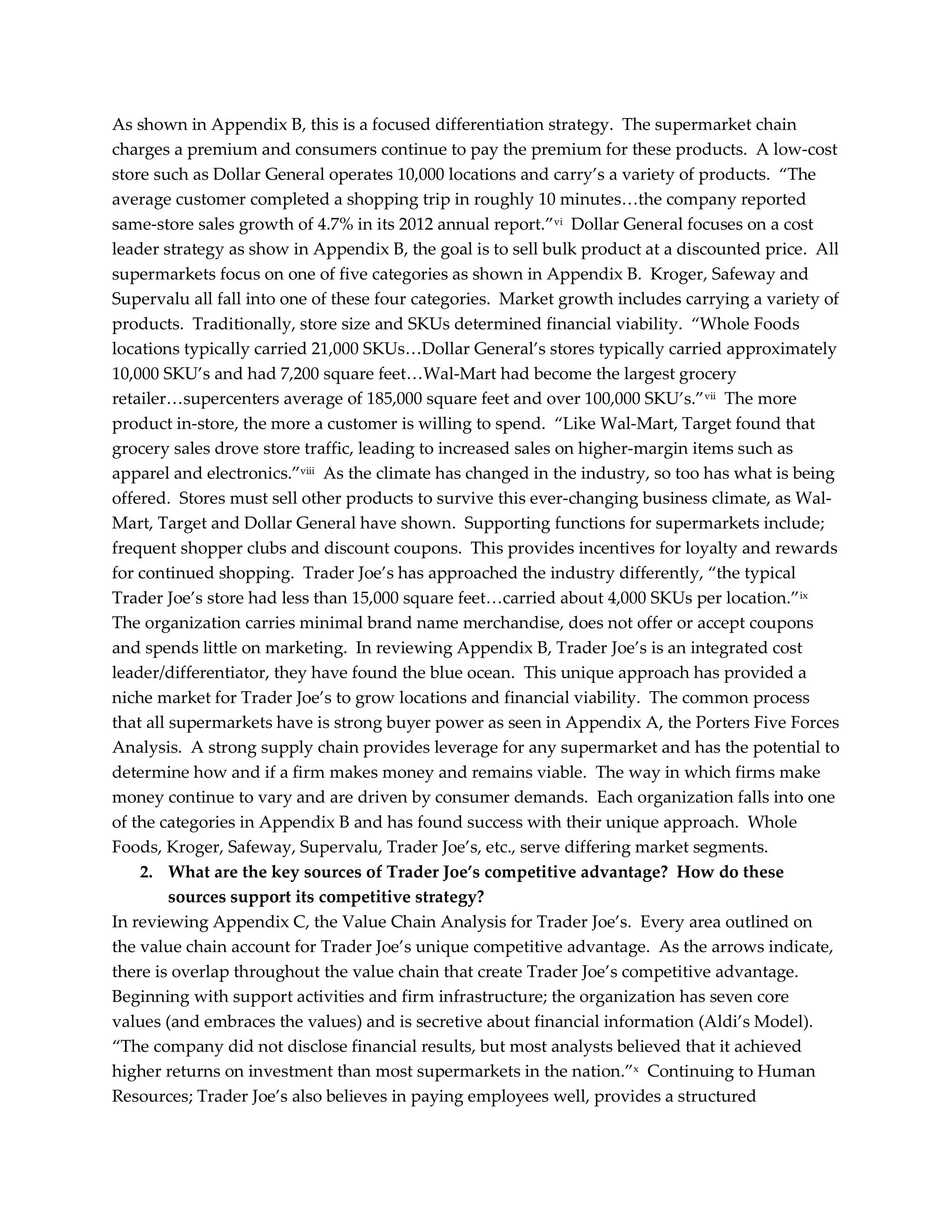 Trader Joe's HBS Case Analysis 12.2016