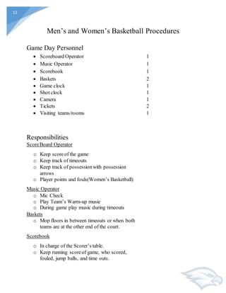 Gameday Staff Manual | DOCX