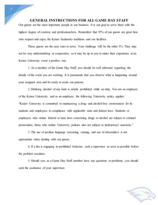 Gameday Staff Manual | DOCX
