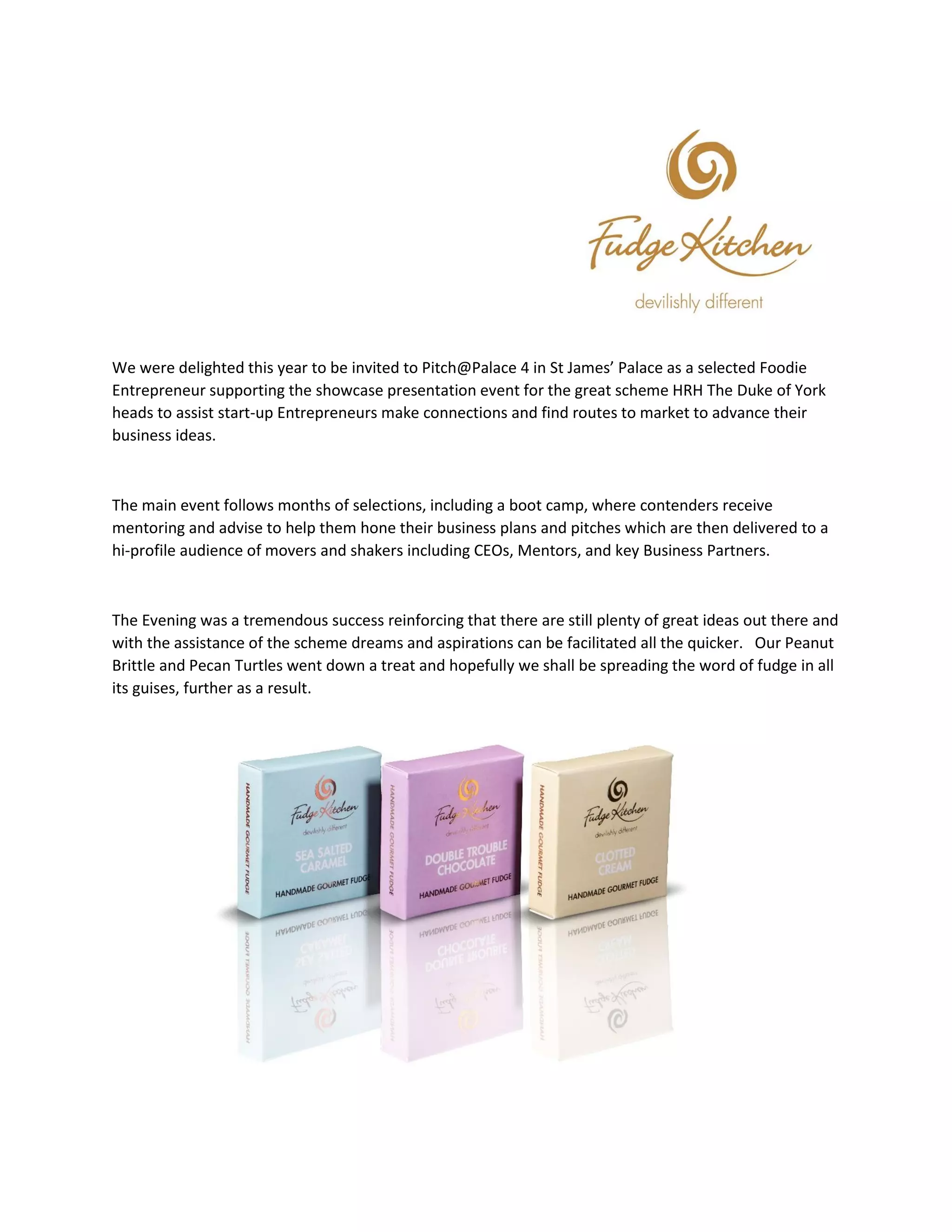 Fudge Kitchen at Pitch@Palace | PDF