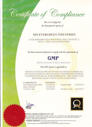 GMP Certificate | PDF