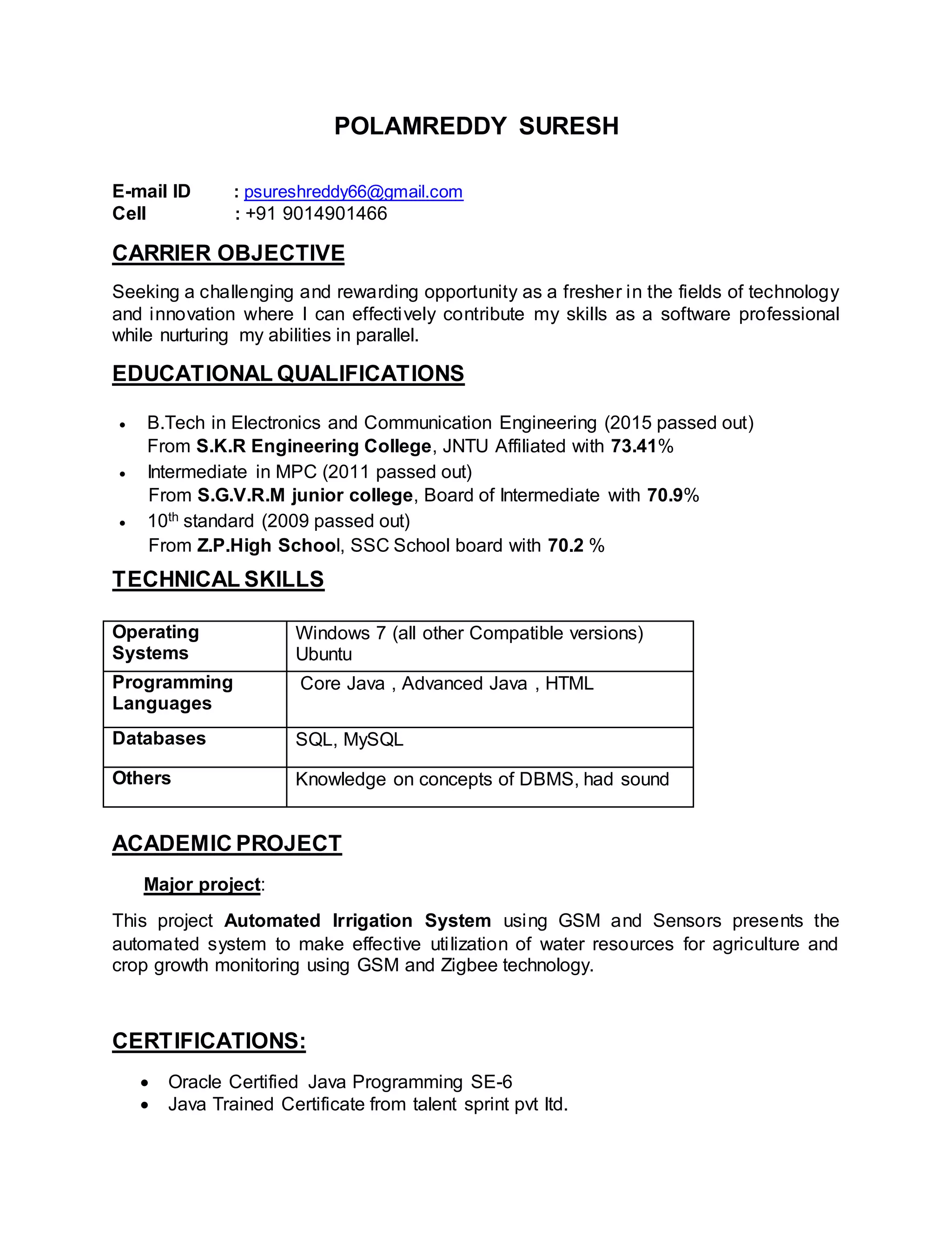 SURESH_RESUME (2) | PDF