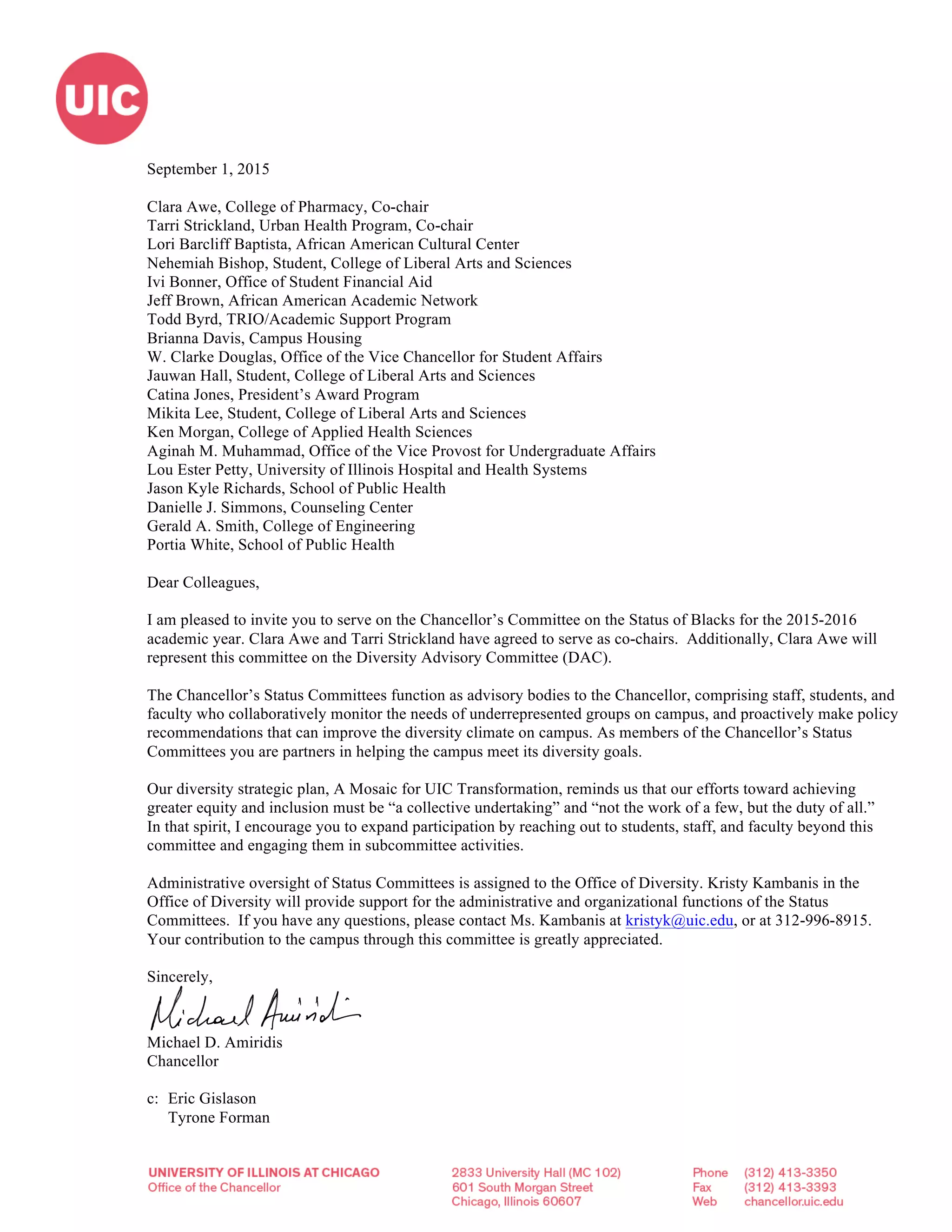 CCSB Charge Letter, 2015-16 | PDF