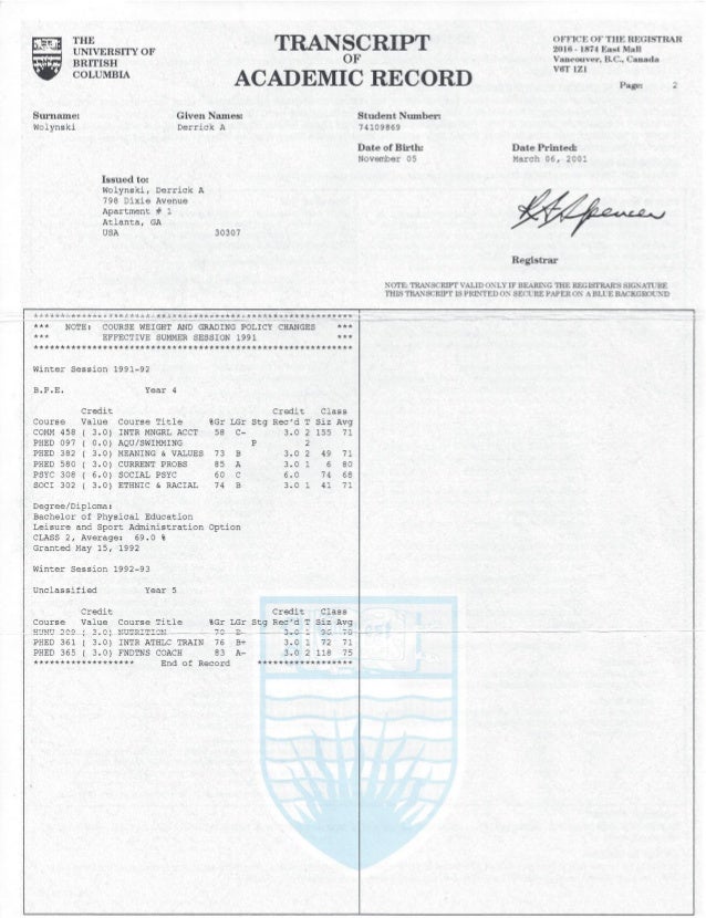 UBC Transcripts page 2