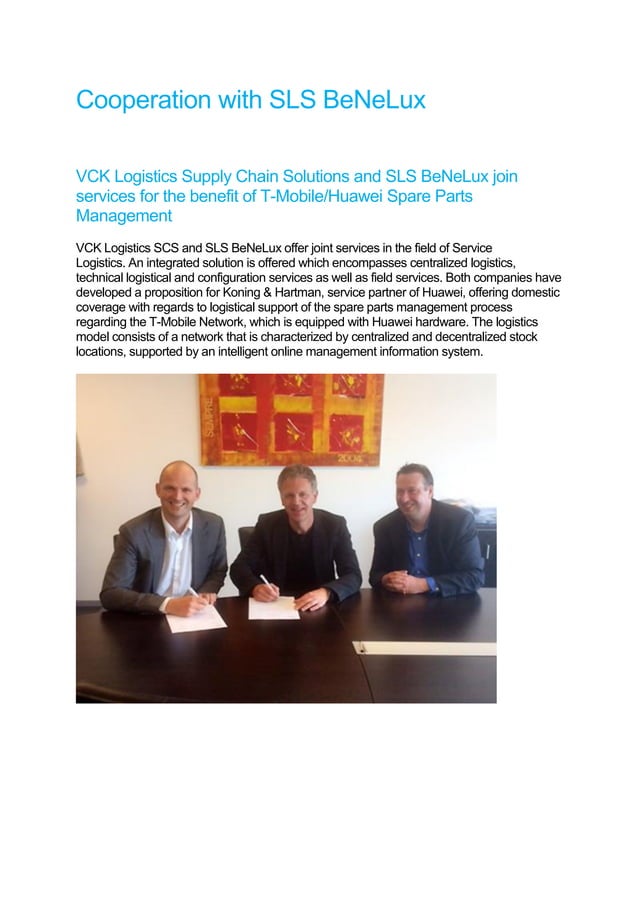 Cooperation with SLS BeNeLux | PDF