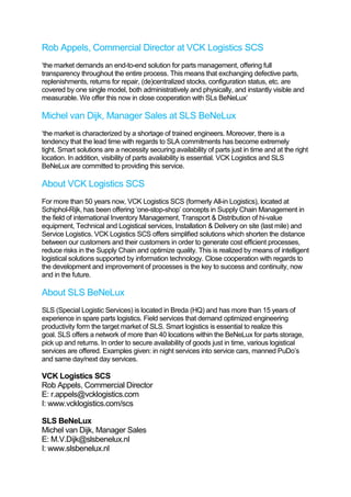 Cooperation with SLS BeNeLux | PDF