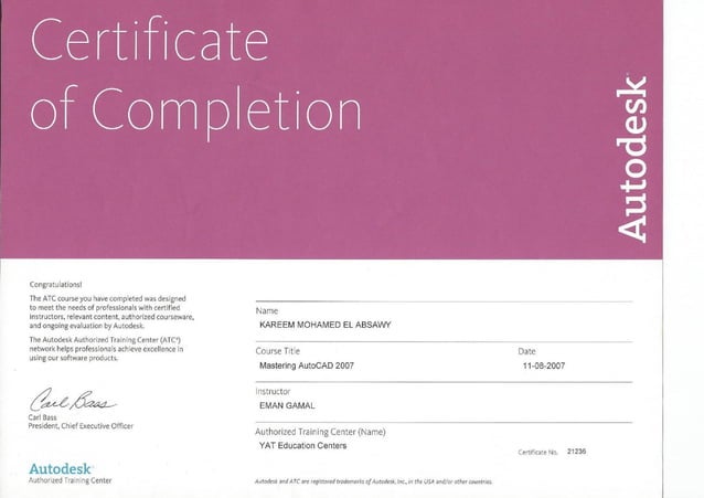 Autodesk Certificate | PDF
