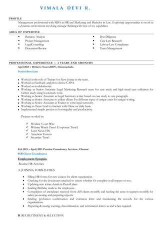 Vimala resume | PDF