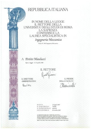 Master's degree in Mechanical Engineering | PDF