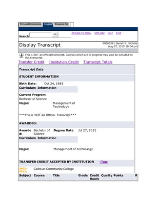 unofficialTranscript | PDF