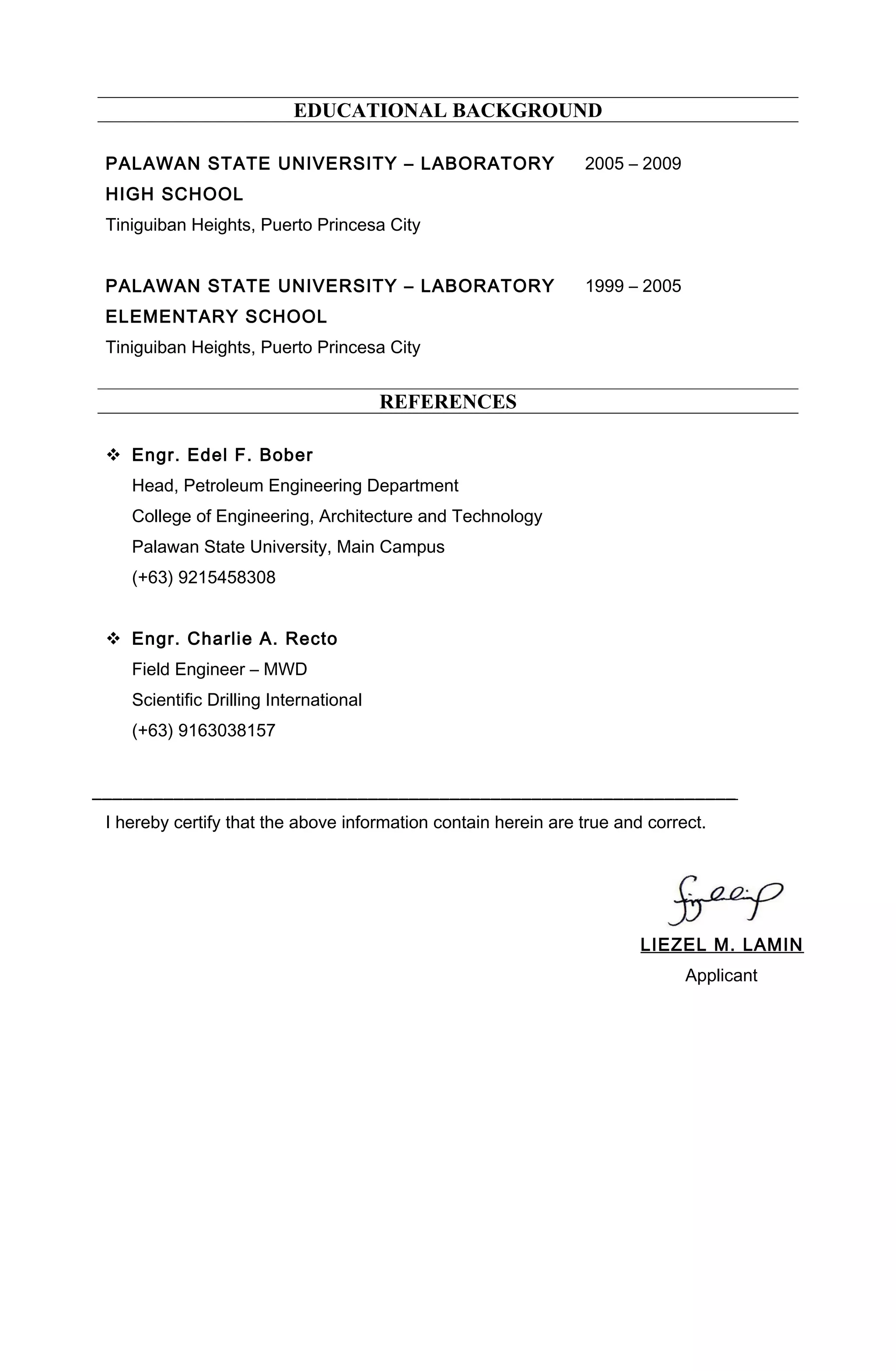 LAMIN, Resume | DOC | Resume Writing and Advice | Job Search