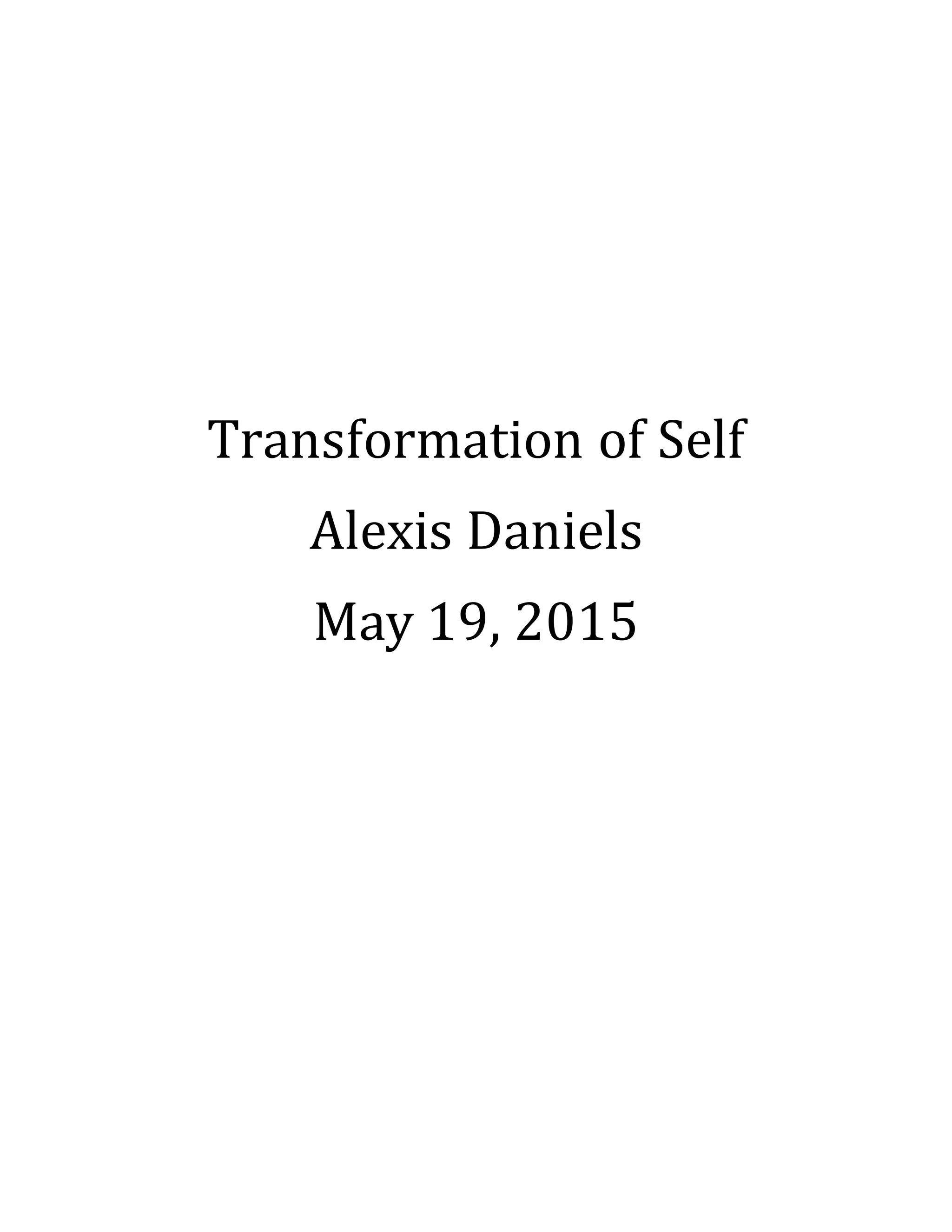 Transformation of Self | DOCX