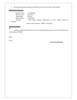 Sunil_ Resume updated | DOC