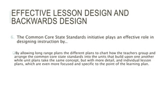 In Common Core Backwards Planning