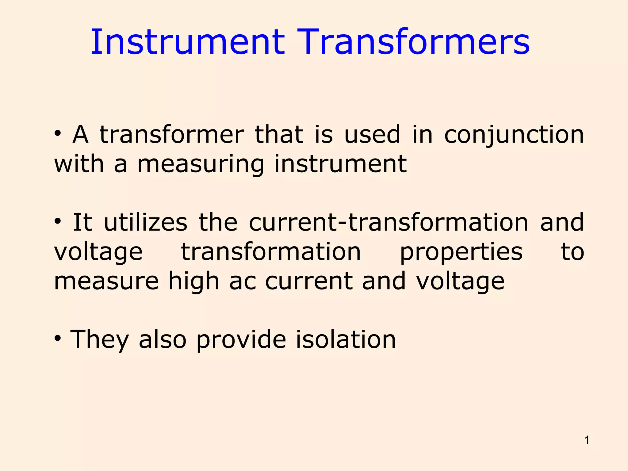 Instrument transformer CT & PT | PPT