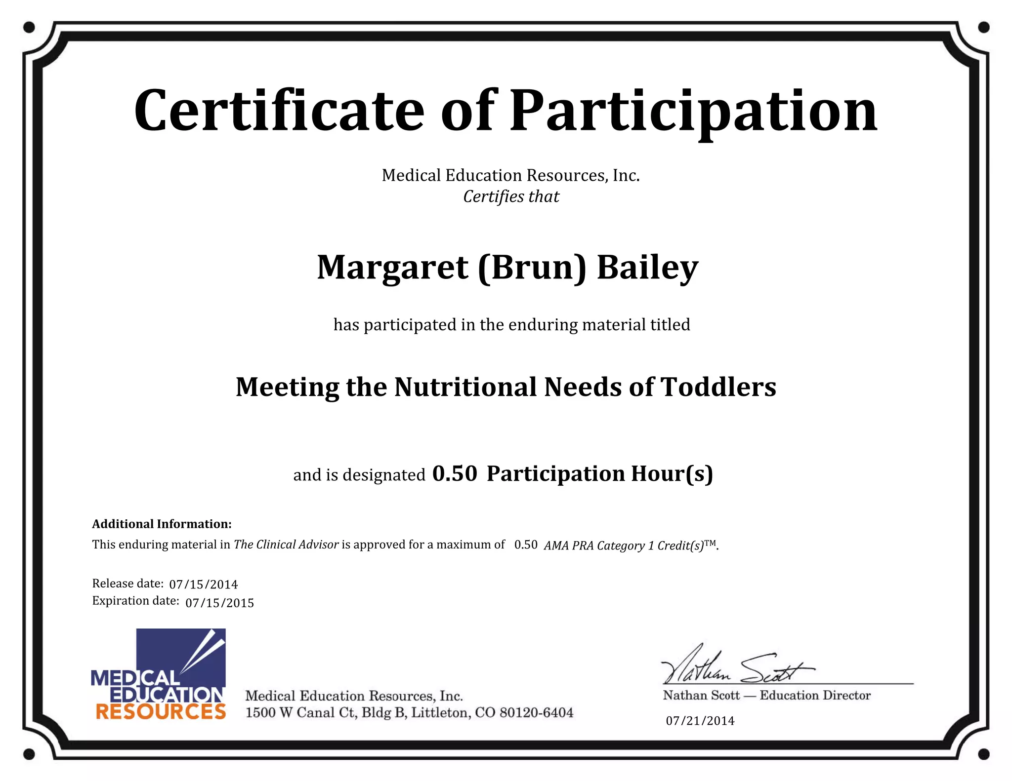 MER CA participation certificate | PDF