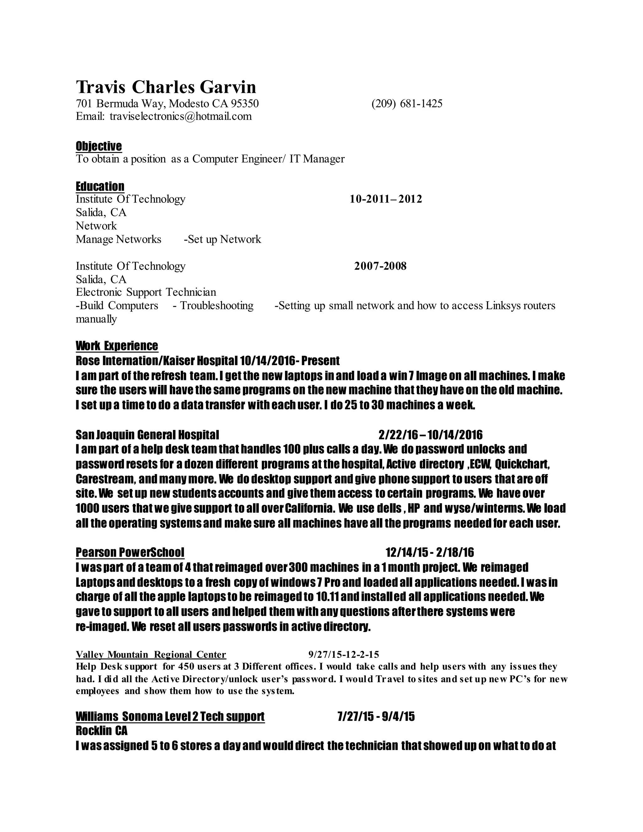Travis Resume | PDF