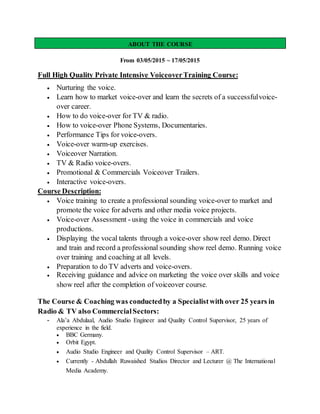Voice-over Course | DOCX