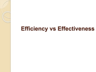 Assignment on effectiveness vs efficiency | PPTX