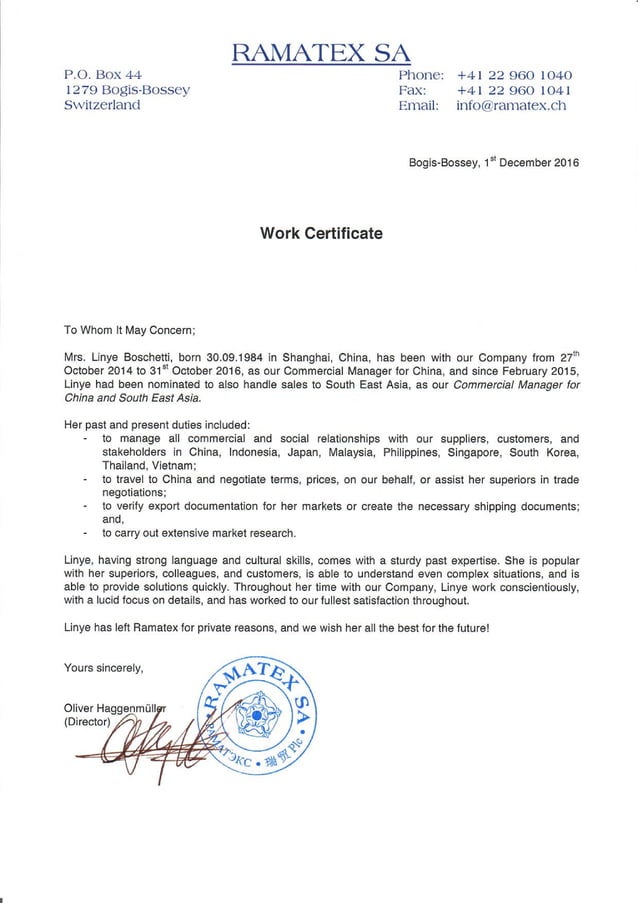 work certificate | PDF