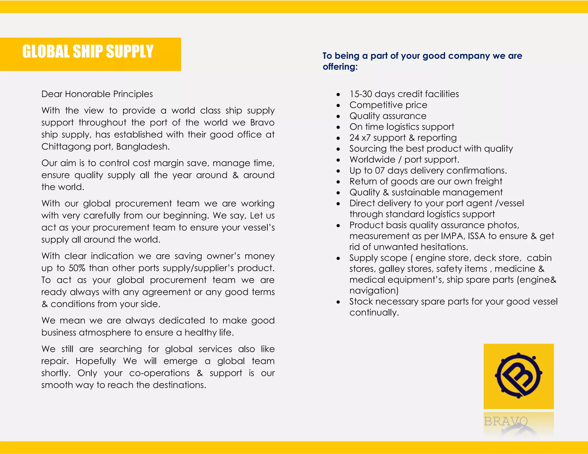 BRAVO SHIP SUPPLY-COMPANY PROFILE | PDF