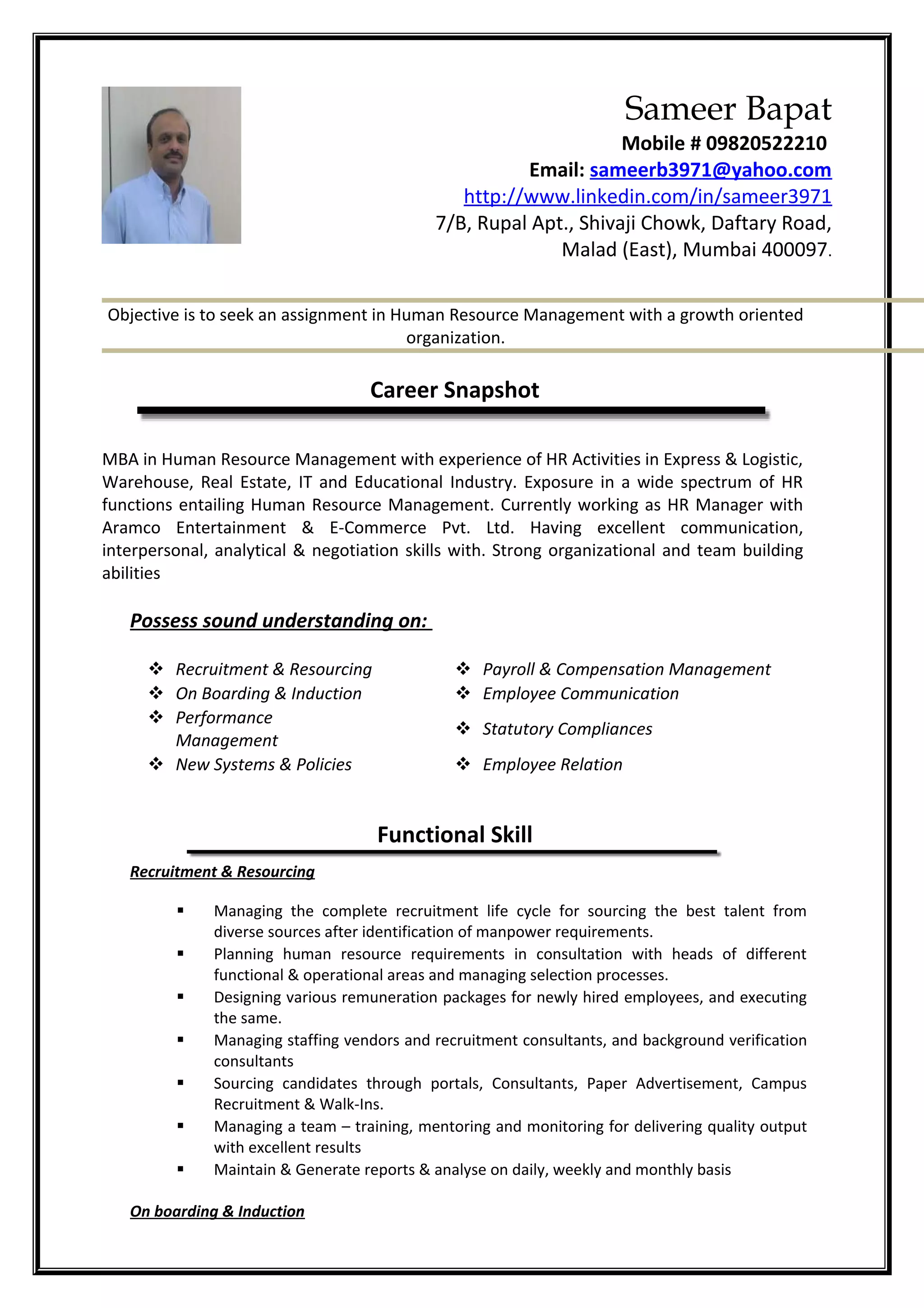 Resume - Sameer (4AM) | PDF
