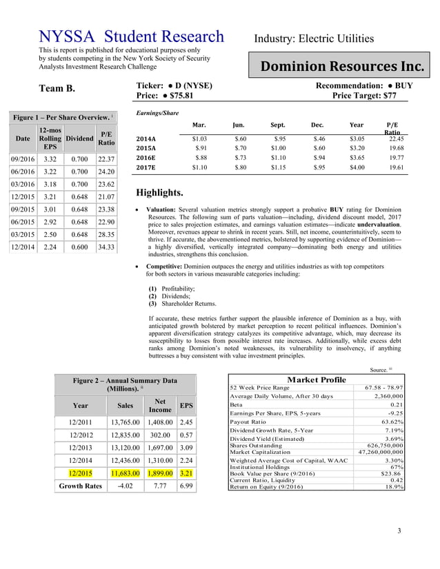 DOMINION RESOURCES REPORT - FINAL | PDF | Commodities | Economy