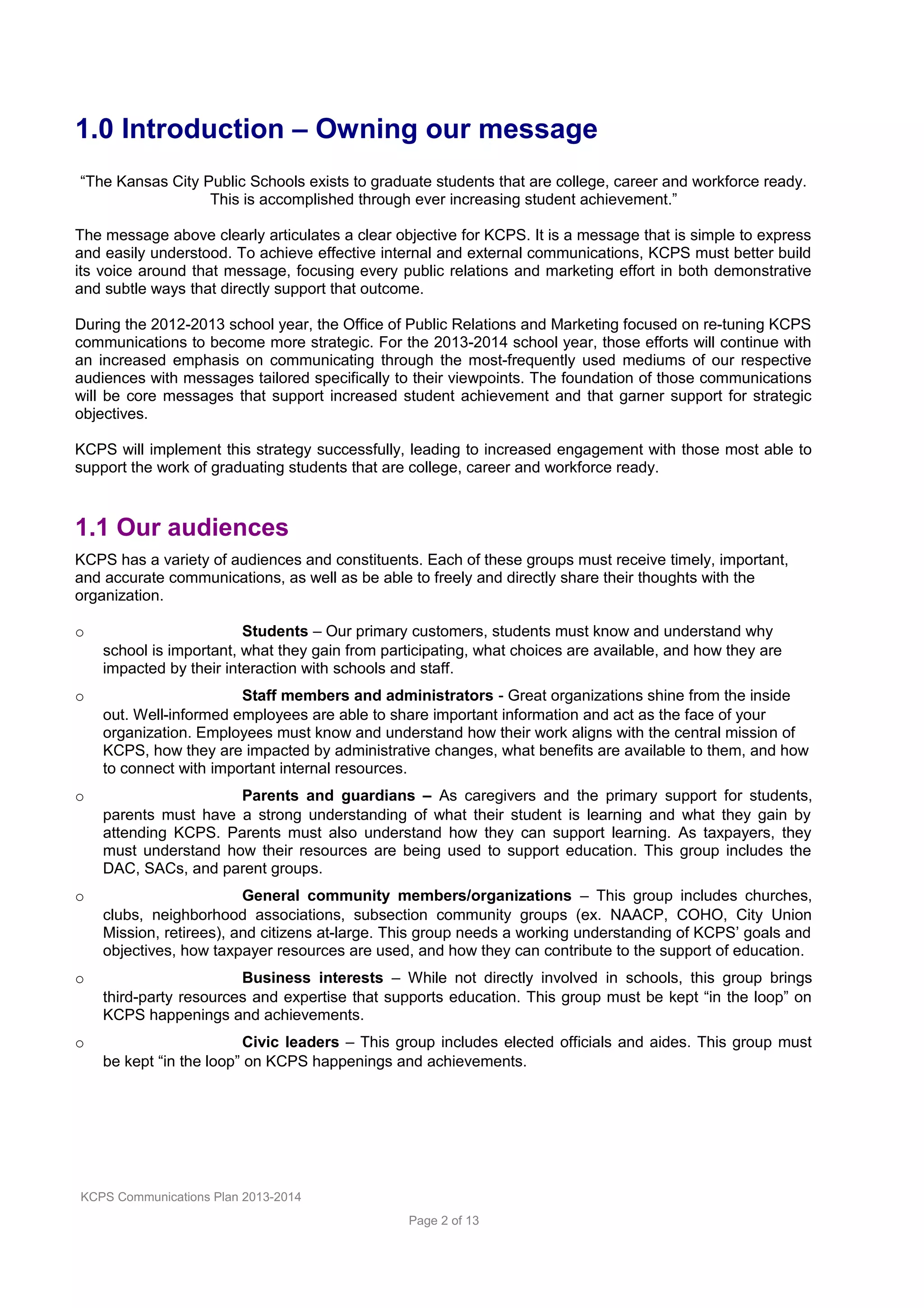 KCPS_Communications_Plan_13-14-DRAFT | DOC